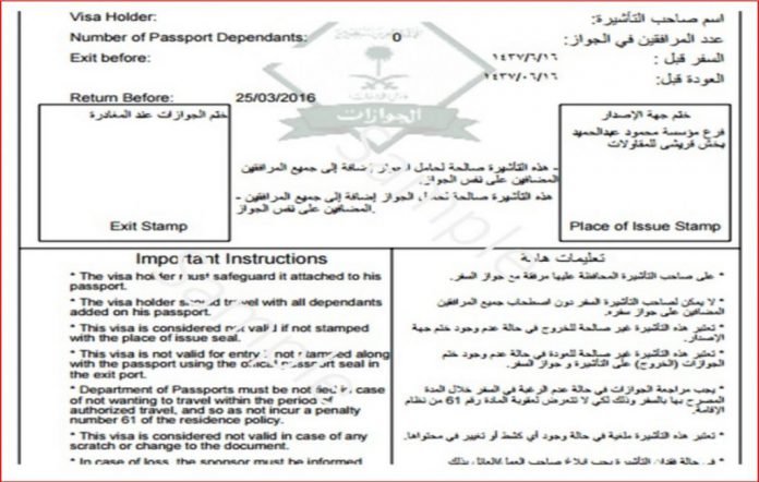 Check Exit Re Entry Visa Status Of Saudi Arabia In 2025. - Info Omni 2024